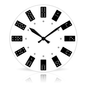 The Full Color Company Dice 'n Dominoes 10.75" Round Acrylic Wall Clock