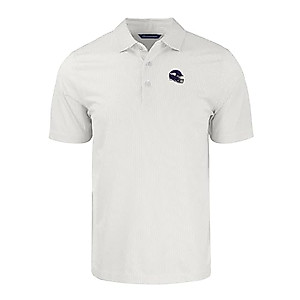 Cutter & Buck Men's White/Gray Minnesota Vikings Helmet Big & Tall Pike Eco Symmetry Print Stretch Recycled Polo