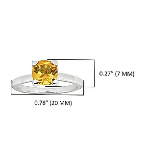 YoTreasure 1.82 Ct. Natural Healing Crystal Citrine Solid 925 Sterling Silver Ring Jewelry