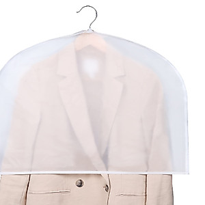 KEEGH Extra Wide Garment Shoulder Covers Bag (Set of 12) Breathable Hanging Closet Suit Organizer Keep Clothes Shoulder Clean, 2" Gusset Hold More Coats, Jackets, Dress