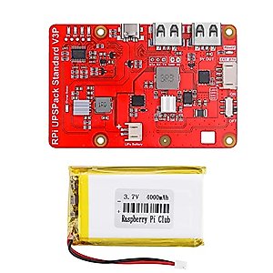 MakerFocus Raspberry Pi 4 Battery Pack UPS, RPI Pack Standard 4000mAh Raspberry Pi Battery USB Pack Raspberry Pi Latest Version V3Plus Expansion Board Power Supply Type-C for RPI 5 4B 3B+ 3B 2B+