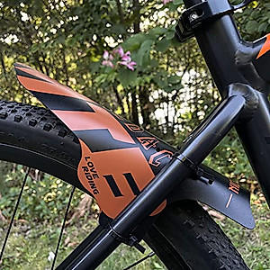 NICEDACK Mudguards Mountain Bike, 2 Pieces Mudguard Fit 20-29 Inch MTB Mudguard Front and Rear Compatible Bicycle Splash Guard (Orange)