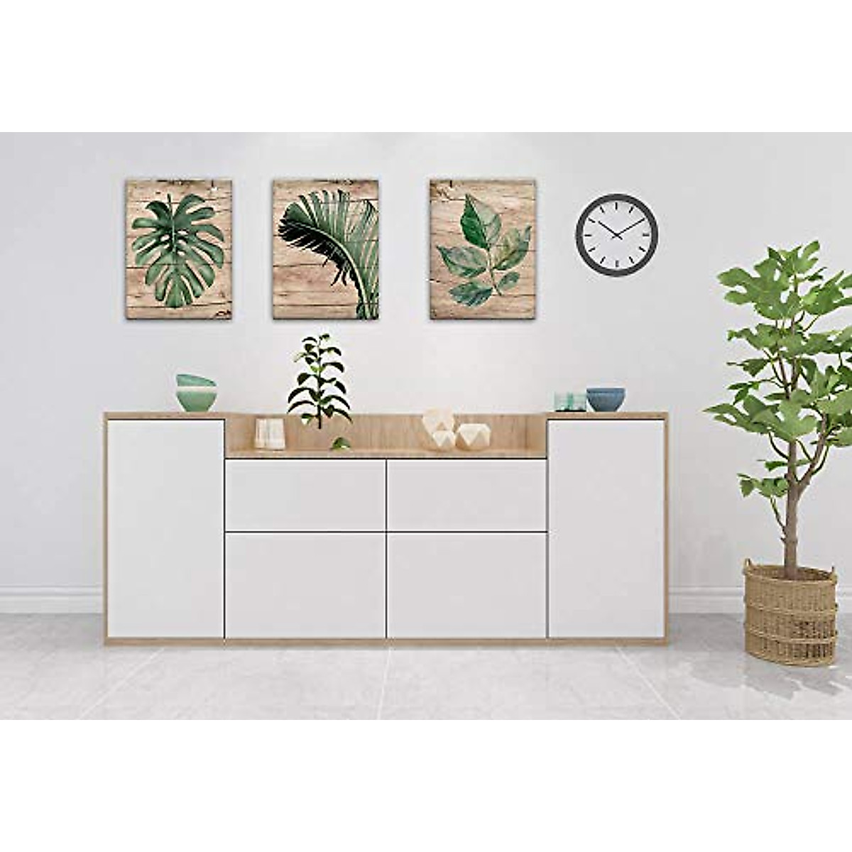 Banana Leaf Nature Wall Art Canvas Paintings kitchen Living room Painting For Wall Wall Art Green Tropical Leaf Art Small Wall Art FLower Canvas Wall Art Tropical Plant Wall Art Green Leaf Wall art