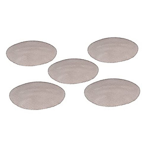 Garden kit 5Pcs High Temperature Resistant Barbecue Round Mat Reusable Non Stick BBQ Grill Grid Slice Pizza Mat 36cm Diameter(棕色)