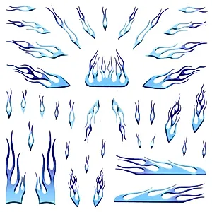 ABC Pinewood Car Blue Flames Decals Compatible with Pinewood Derby Cars