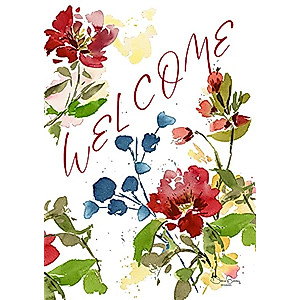 Toland Home Garden 1112585 Welcome Blooms Spring Flag 12x18 Inch Double Sided Spring Garden Flag for Outdoor House Flower Flag Yard Decoration