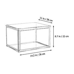 Cabilock Cereal Container Acrylic Storage Box Tote Book Organizing Container Stackable Plastic Storage Box with Lid for Organizing Baby Childs Kids Toy Action Figures Blocks Puzzles Acrylic Box