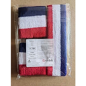 ONUPGO Sweatband Set Premium Sports Headband Wristband Set Sweatbands Terry Cloth Wristband Wrist Sweatband Headbands Moisture Wicking Sweat Absorbing Head Band Red/White/Blue
