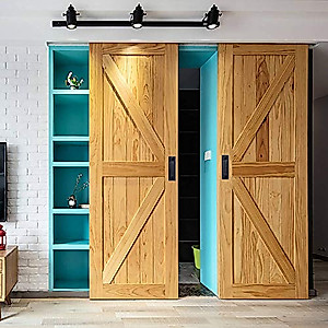 Aiwaiufu 6 inch Sliding Barn Door Handle Flush Pull Rectangle Recessed Free of Sharp Angle Heavy Duty Pull Handle for Sliding Barn Door, Cabinets Closet, Drawers, Matte Black