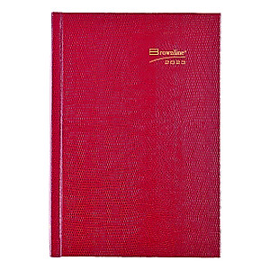 Brownline 2023 Traditional Daily/Monthly Planner, Untimed Journal, 12 Months, January to December, Perfect Binding, 8.25" x 5.75", Bright Red (CB389.RED-23)