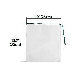 SunGrow Media Filter Bags, White Mesh Nylon Pouch for Holding Aquarium Active Carbon, Bio Rings, Lavender, Spices, Dried Flowers, 10 Pcs per Pack