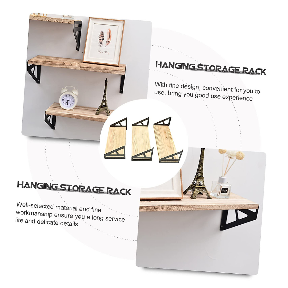 KOMBIUDA 1 Set Shelf Wall Sundries Holder Living Room Supply Bathroom Sundries Rack Wooden Wall Stand Multi-Function Wall -Mounted Storage Rack Sundries Organizer