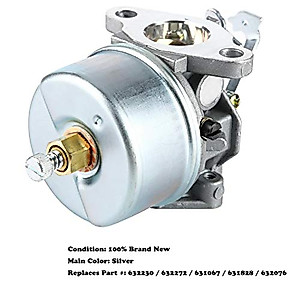 Carburetor for Tecumseh 632230 632272 H30 H50 H60 HH60 Engines Carb Fits many tecumseh 5&6 HP 4 cycle engines on snowblowers & troy bilt horse tillers