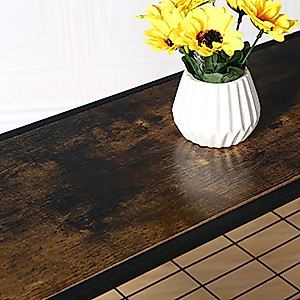 VECELO Shoe Rack Entryway Storage Stand with Removable Side Pockets, 4-Tier Organizer, Brown