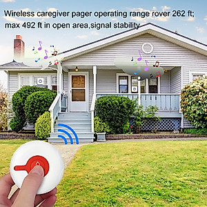 Retekess TH003 Wireless Caregiver Pager System,Nurse Alert System, Emergency Call Bell ,492ft,1 Plug-in Receiver,1 SOS Help Pendant Call Button for Home,Elderly,Patient,Disabled