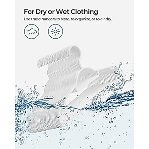SONGMICS Plastic Hangers, 30 Pack Lightweight Space-Saving Hangers, Hangs up to 8 lb, Heavy-Duty Clothes Hangers for Coats, Pants, Dresses, White UCRP007W30