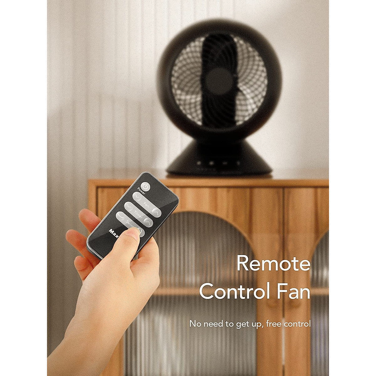 13 Inch Mid-size Cooling Fan Air Circulator, Oscillating Fan with Remote Control Portable Quiet for Home Office Use, KH-F533B, 13x10.4x10.4 in