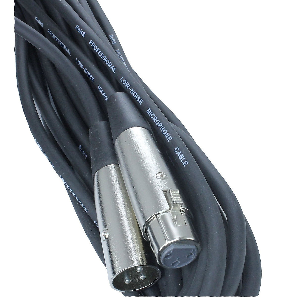 MCSPROAUDIO 2 Pack 100 Foot Male to Female 3 Pin XLR Microphone Audio Cables