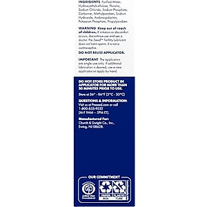 Pre-Seed Fertility Lubricant, For Use by Couples Trying to Conceive