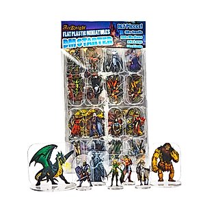 Arcknight Flat Plastic Miniatures: DM Starter Set; 167 Unique Classic and Iconic Minis for DND 5e and Pathfinder; Affordable, Skinny Figurines for Dungeons and Dragons and Other Tabletop RPG Games