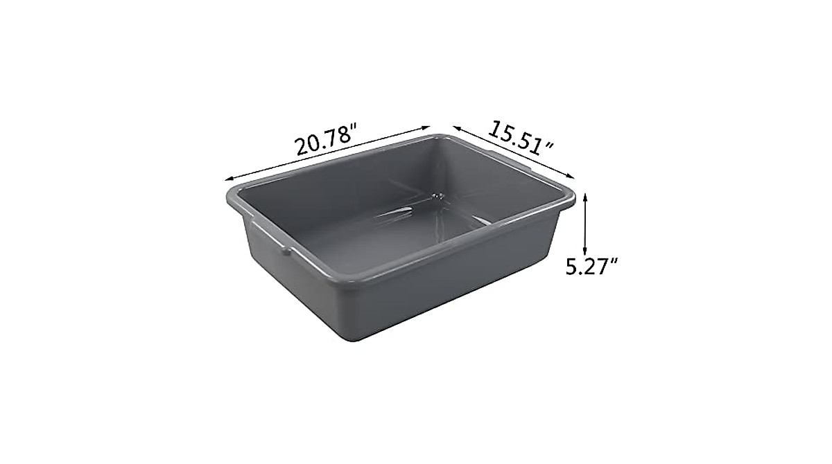 Parlynies 4-Pack 24L Plastic Bus Boxes - Durable & Versatile