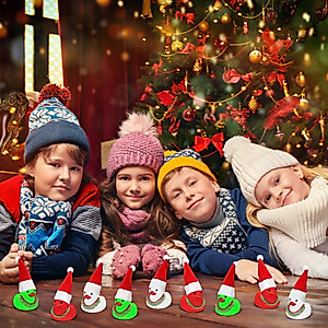 Sanwuta Christmas Rubber Ducks with Hats Bulk 2'' Xmas Duckies with Mini Santa Hat and Metal Chain Small Rubber Duck Bathtub Toys for Christmas Party Gift Kids Goodie Bag Filler(48 Set)