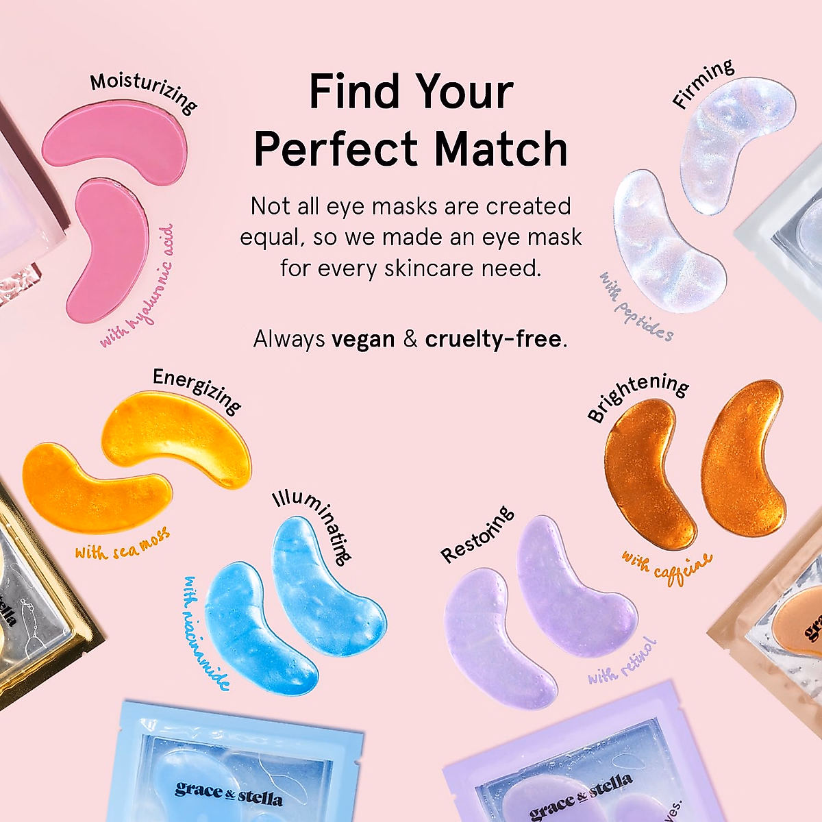 Under Eye Mask - Reduce Dark Circles, Puffy Eyes, Undereye Bags, Wrinkles - Gel Under Eye Patches, Vegan Cruelty-Free Self Care by grace and stella (24 Pairs, Blue)