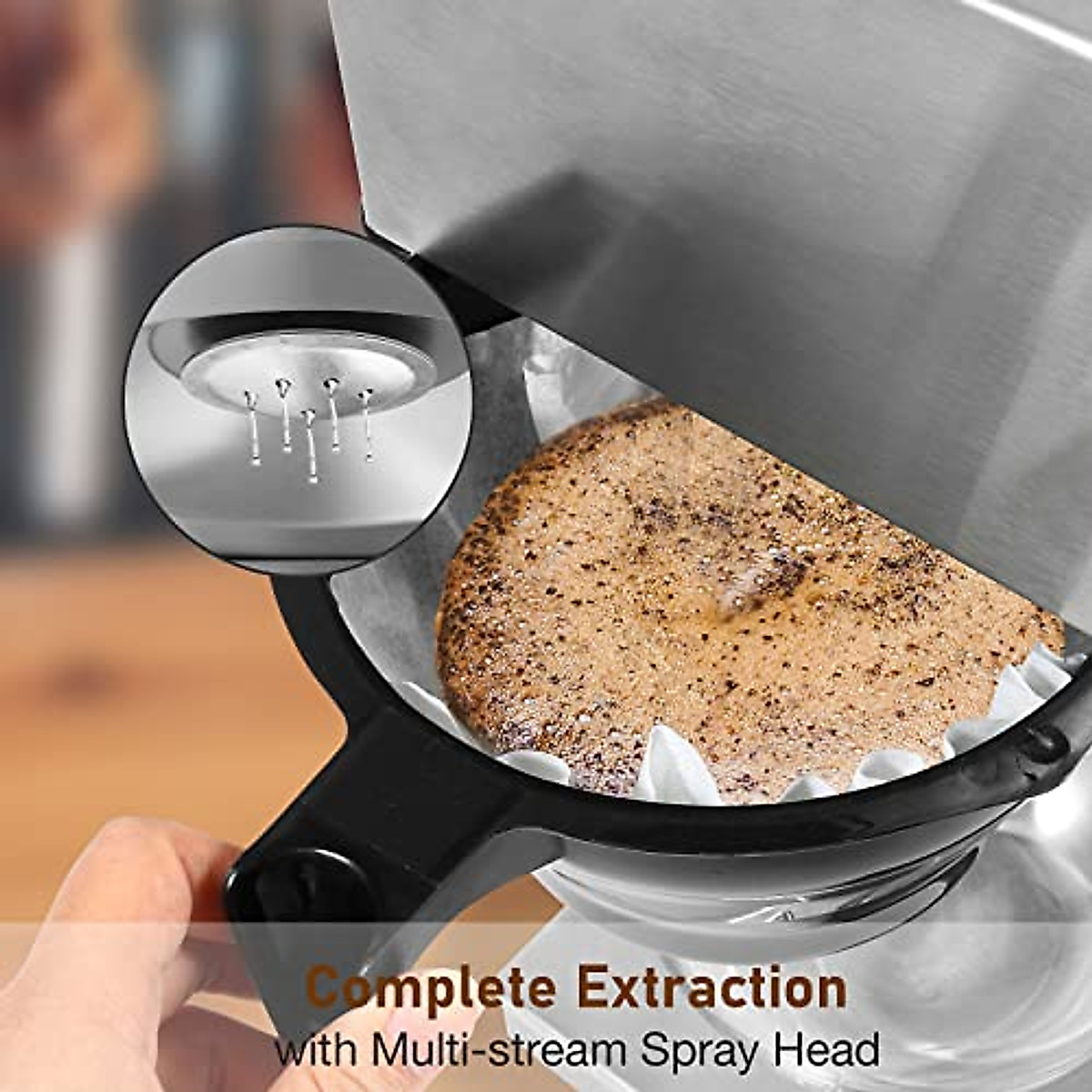 Restlrious Commercial Coffee Maker 24-Cup Drip Coffee Machine, Automatic Pour Over Coffee Brewer with 4 Warmer Pads and 2 Glass Decanter in 1.8L Capacity, Stainless Steel Cafetera Silver