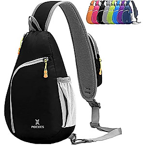 Peicees Sling Bag Backpack for Men Women Water Resistant Crossbody Shoulder Bag Travel Hiking Chest Daypack