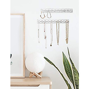 Zreal Necklace Holder, Acrylic Necklace Hanger, Wall Jewelry Organizer with 10 Jewelry Hooks in Seashell Shape (2-pack Clear)