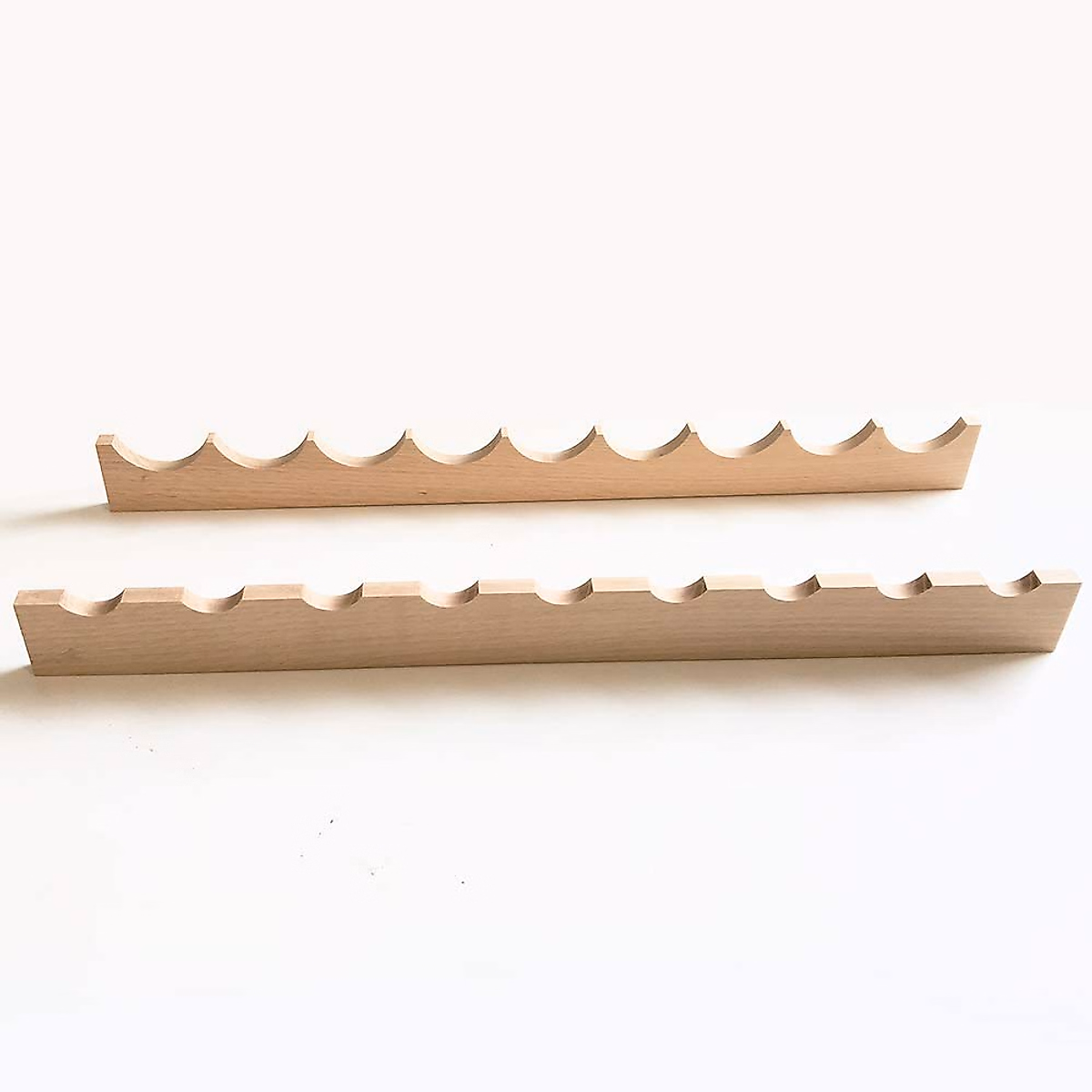 24" Length Real Wood Bottle Wine Rack, 3/4"Thick, 1 Pair Front/Rear - Choose Your Size