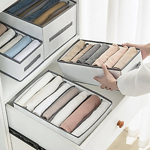 CHVOVUNY 2Pcs Wardrobe Clothes Organizer 12 Grids Washable Portable Closet Organizer Mesh Separation Storage Box Foldable Closet Drawer Organizer For Underwear,Socks,Scarves,Leggings,T-Shirts,Jeans