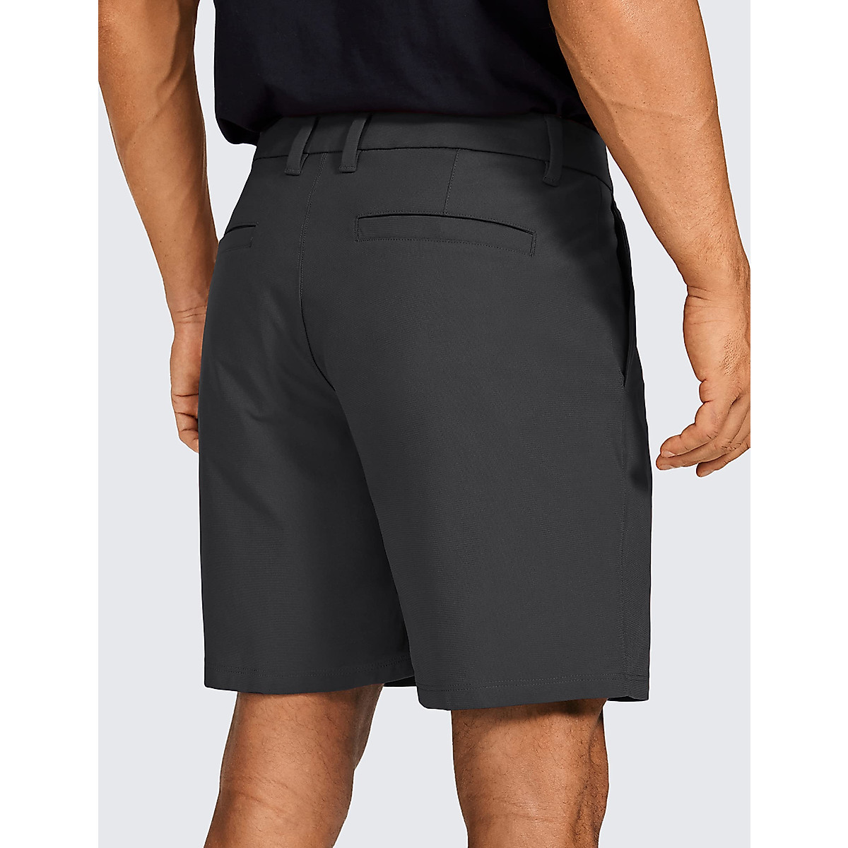 CRZ YOGA Men's All Day Comfy Golf Shorts - 7" Stretch Lightweight Casual Work Flat Front Shorts with Pockets Ink Gray 34