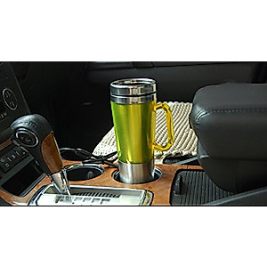 ANKOMINA 450ml Vacuum Insulated Stainless Steel Travel Mug Car Cup with Charger Car Boiling Mug Electric Kettle Boiling Vehicle Thermos DC12V Heating Cup