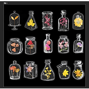 Fennoral 60PCS Pressed Flower Bookmark,Dried Flower Bookmark DIY Bookmarks,Handmade Fun Bookmarks Flower Bookmarks Maker,Glassware Stickers Home School Book Supplies