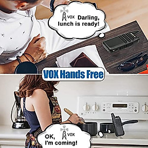 Retevis RT22 Walkie Talkies, Mini 2 Way Radio Rechargeable, VOX Handsfree, Portable, Two-Way Radios Long Range with Earpiece, for Family Kids Road Trip Camping Hiking (2 Pack, Black)