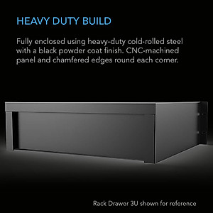 AC Infinity Rack Mount Drawer 4U with Aluminum Faceplate, with Lock and Key, for 19” Equipment Server AV DJ Cabinets Racks