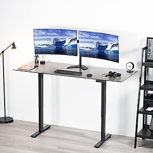 VIVO Premium Dual Ultra Wide LCD LED 27 to 38 inch Monitor Desk Stand, Heavy Duty, Free-Standing Telescoping Arms, Flush Wall Setup, Fits 2 Screens, Black, STAND-TS38B