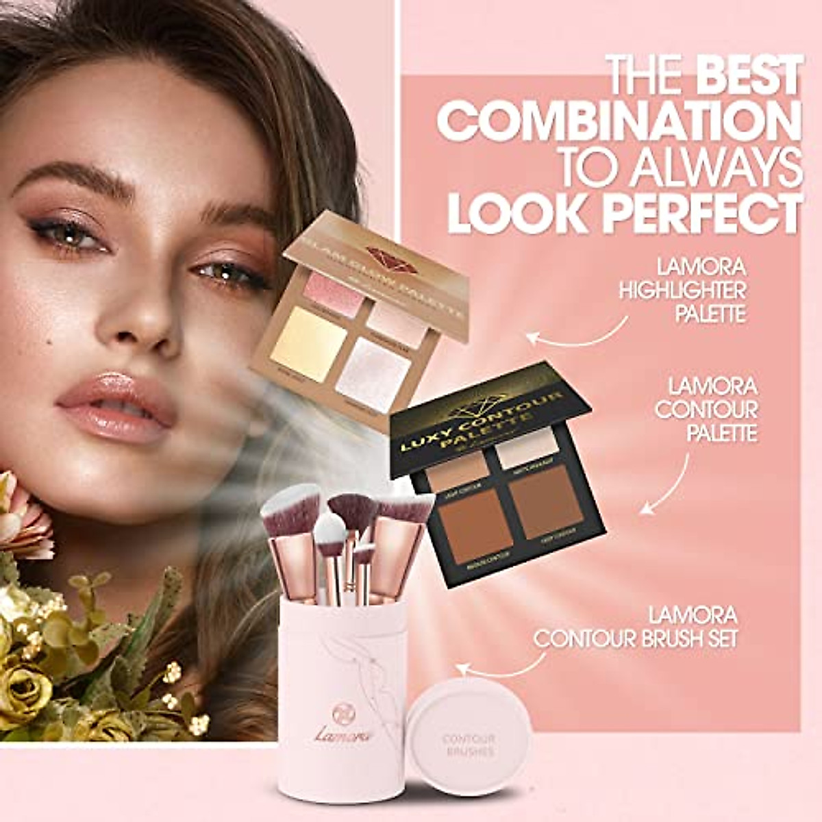 Pro Face Contour Brush Set - Synthetic Contouring Sculpting and Highlighting Kit - Cream Blush Powder Flat Nose Cheek Round Small Angled Fan Tapered Precision Kabuki Foundation Makeup Brushes