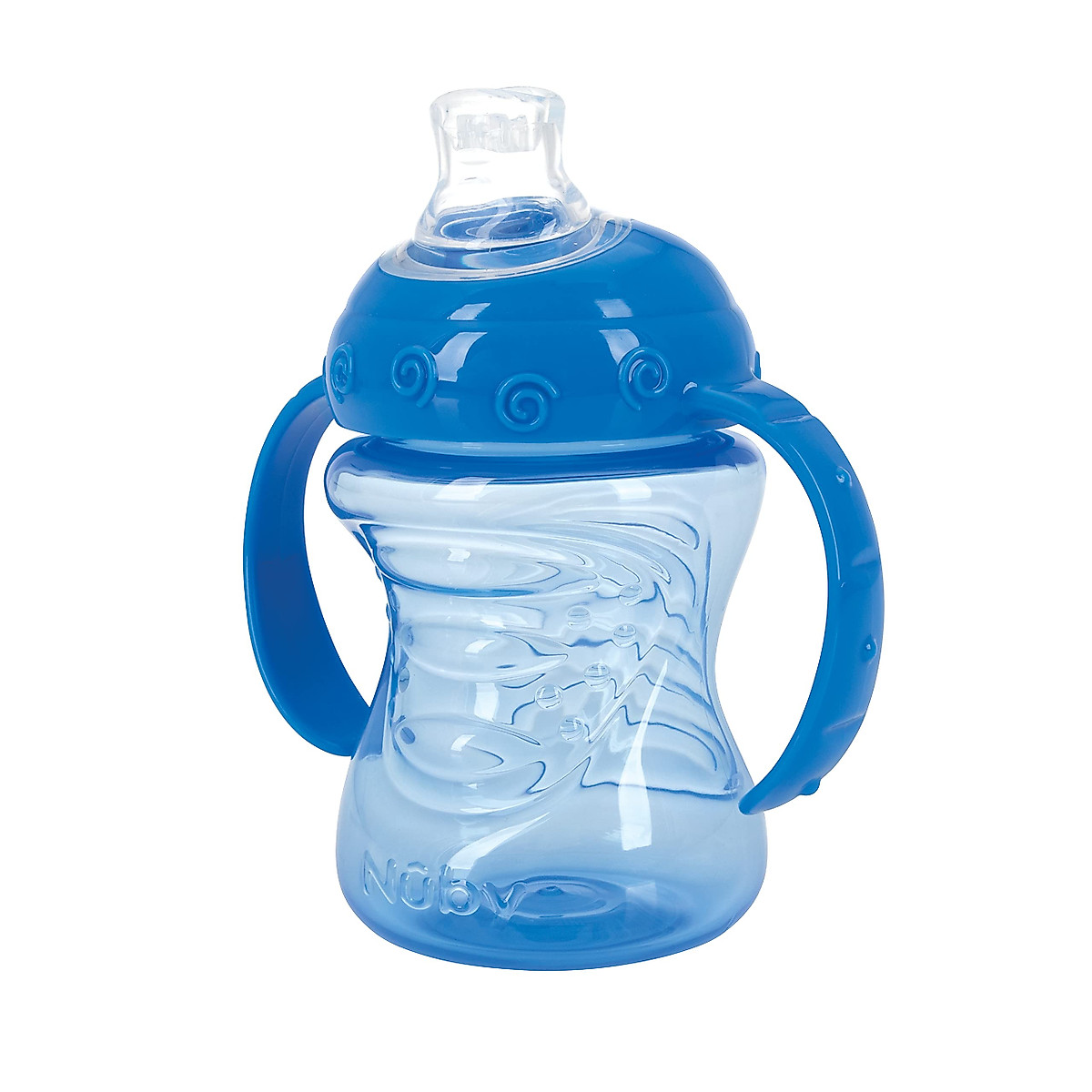Nuby Two-Handle No-Spill Super Spout Grip N' Sip Cup, 8 Ounce, Single pack of 1 Cup, Colors May Vary