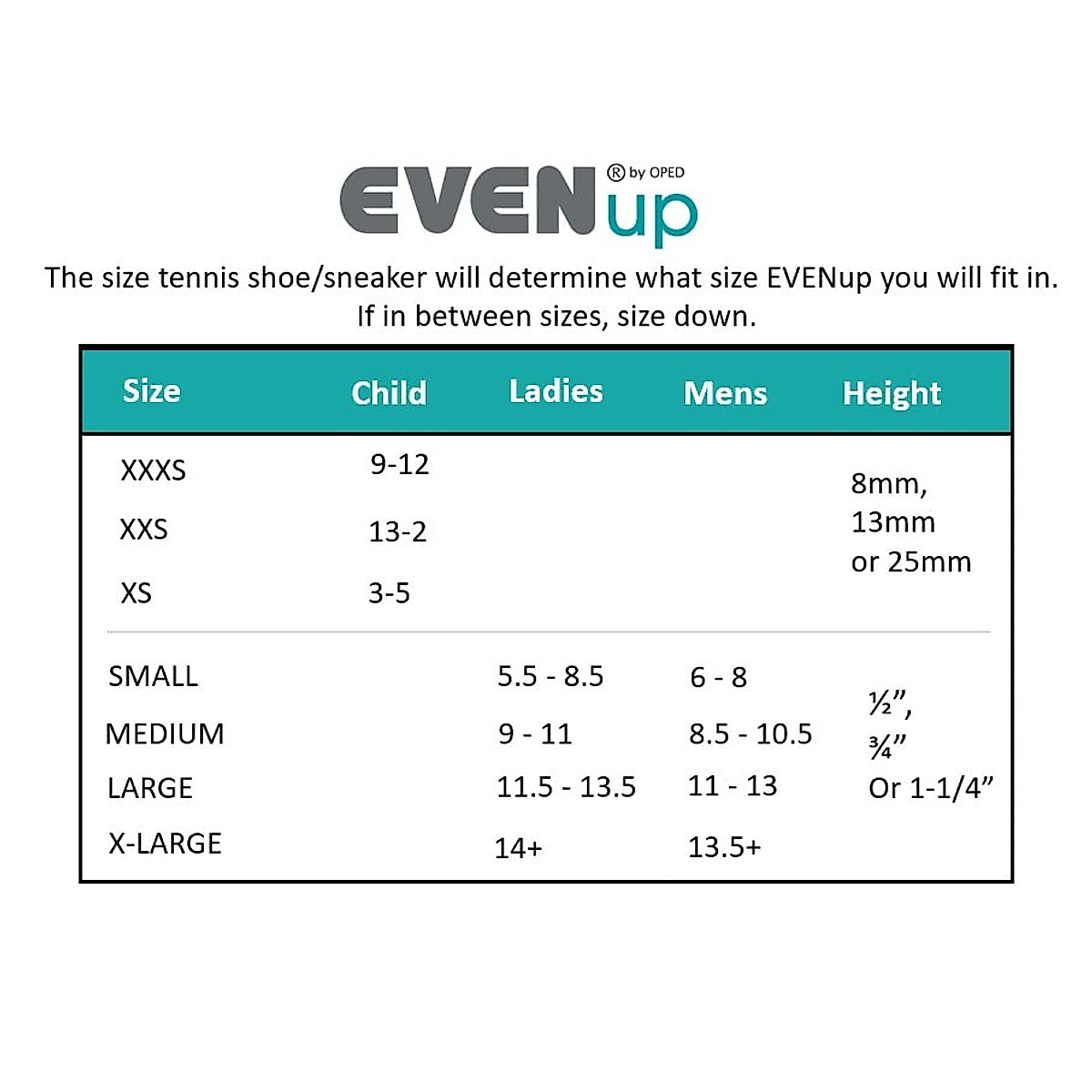 EVENup Shoe Balancer/Leveler - SMALL (fits MEN US size 6 to 8, WOMEN US size 5 to 8-1/2)