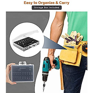 Raynesys Damaged Screw Extractor Set, 22 PCS Easy Out Stripped Screw Extractor Kit, Alloy Steel Screw Remover for Home DIY Garden Wood Extractor,with Magnetic Extension Bit Holder and Socket Adapter