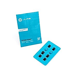 JLab Cloud Foam Mnemonic Earbud Tips | 4 Pairs of Custom Fit Universal Tips | Memory Cloud Foam | Black/Blue