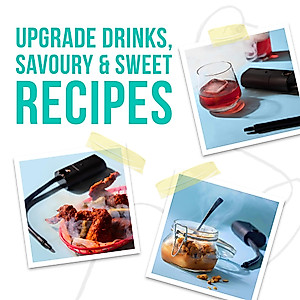 Piccalo - Handheld Food and Cocktail Smoker, Portable Smoking Gun for Creative Chefs, Pit Masters and More, Modern Smoke Infuser for Cocktails with Cleaning Brush, Matte Black Food Smoker