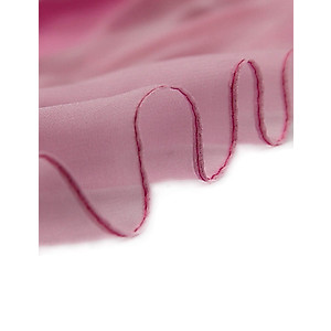 PANTONIGHT Oblong Pink Ombre Chiffon Scarf Pink Gradient Lightweight Scarf for Women 701