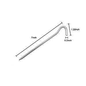 12Pcs Aluminium Tent Stakes for Sand,Beach Camping-7 Inch Long Metal Inflexible Steel Ground Stakes Tent for Outdoor Trip Hiking Gardening (Silver 12Pack)