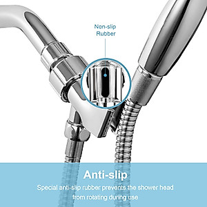 OFFO Shower Head Holder for Handheld Shower Head, Adjustable Shower Arm Mount for Connecting Shower Arm and Shower Hose, 1/2 Inch IPS Female Inlet and Male Outlet, Chrome Finish