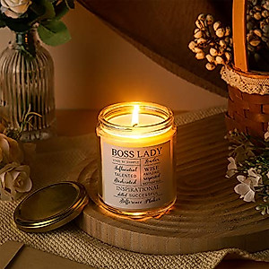 Boss Lady Gifts for Women Boss Lady Office Decor Boss Lady Soy Candle Scented Soy Wax Candle Girl Boss Female Gifts, 10 oz Jar, 50 Hour Burn Time