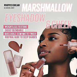 Kaja Multi-purpose Liquid Eyeshadow & Blush - Whipped Dream | with Cotton Seed Oil, 4 Shades, Buildable, Blendable, Airy Semi-matte Finish, 02 Meringue Pink, 0.17 Oz