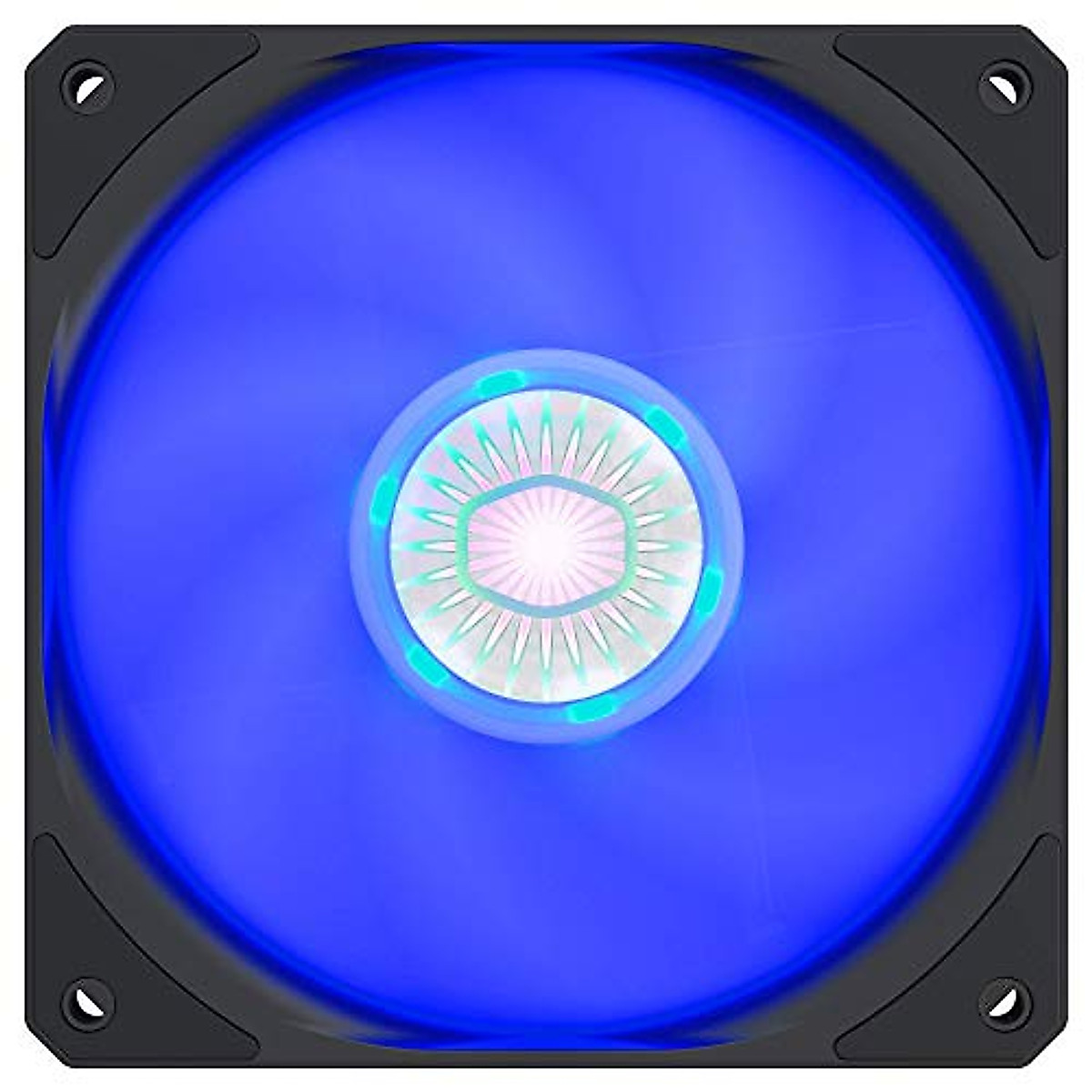 Cooler Master SickleFlow 120 V2 Blue Led Square Frame Fan, Air Balance Curve Blade, Sealed Bearing, 120mm PWM Control for Computer Case & Liquid Radiator